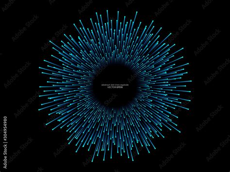 Abstract Vector Explosion Lines Equalizer Pattern Circle Shape In Blue