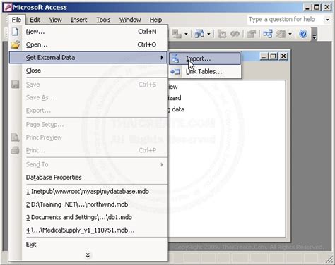 microsoft access import database