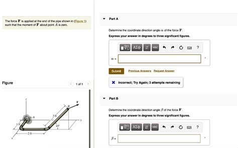 The Force F Is Applied At The End Of A Pipe Shown In Figure Such That The Moment Of F About
