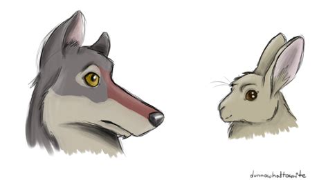Wolf And Rabbit By Dunnowhattowrite On Deviantart