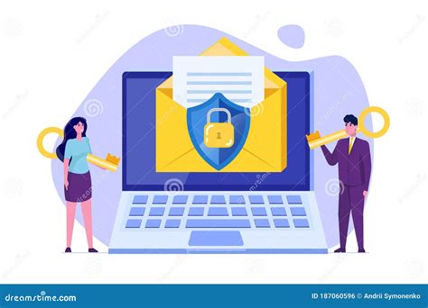 Protecting Computer Data Email Encryption Concept Stock Vector Illustration Of Customer