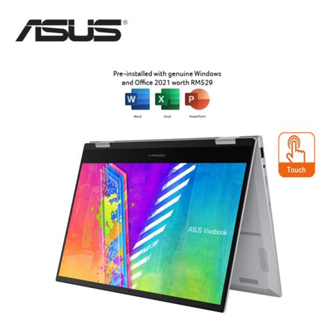 Asus VivoBook Go 14 Flip TP1401K AEC131WS 14 FHD Touch 2 In 1 Laptop Celeron N4500 8GB
