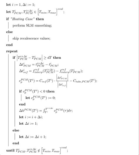 Pseudo Code To Calculate Enthalpy Values From Discrete Data Using A Download Scientific Diagram