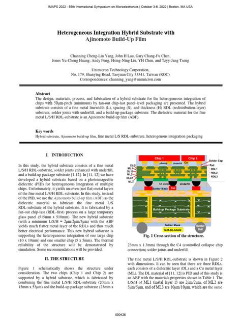 Heterogeneous Integration Hybrid Substrate With Ajinomoto Build Up Film Download Free Pdf