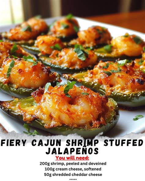 Recipe Smooth Fiery Cajun Shrimp Stuffed Jalapeños 🌶️🍤 Facebook