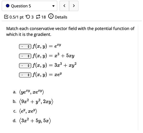 Solved Match Each Conservative Vector Field With The Chegg Com