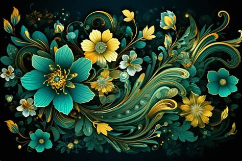 Premium Vector 3d Rendering Golden Stylized Flowers Delicate Shiny