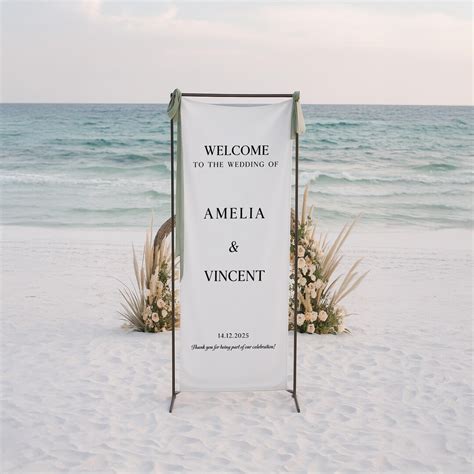 Custom Wedding Fabric Sign Personalized Welcome Banner Etsy