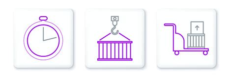 크레인 아이콘에 라인 전기 핸드 트럭 및 상자 스톱워치 및 컨테이너를 설정합니다 벡터 걸이 장비에 대한 스톡 벡터 아트 및 기타 이미지 걸이 장비 계시기 다중 색상