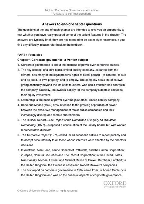 5 Answers To Self Test Questions Answers To Self Test Questions