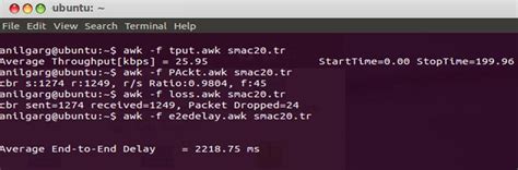 Output Of End To End Delay For Sensor Mac In Ns2 Terminal Download