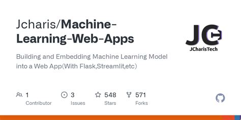 GitHub Jcharis Machine Learning Web Apps Building And Embedding Machine Learning Model Into A