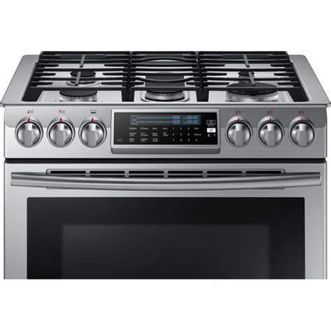 Samsung Nx58h9500wsaa 30 Gallery Series Stainless Steel Slide In Gas Range With 58 Cuft Self