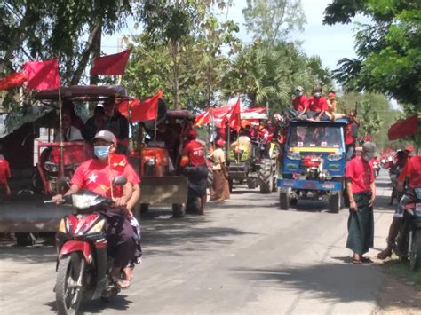 အင်္ဂပူတွင် အမျိုးသားဒီမိုကရေစီအဖွဲ့ချုပ်ထောက်ခံသူများ လှည့်လည်အင်အားပြ