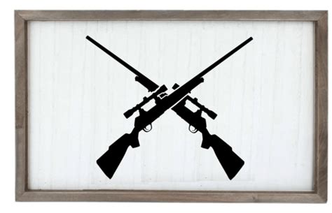Crossed Hunting Rifle Silhouette