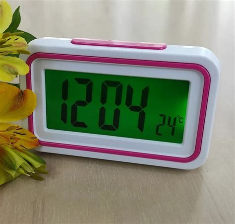 Настольные Говорящие Электронные Часы с Будильником и Подсветкой 9905 на Батарейках Розовый