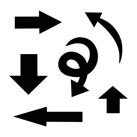 Various Arrows Pointing In Multiple Directions With Confusion Movement Vector Art At