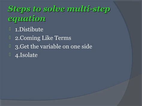 Multi Step Equation Ppt