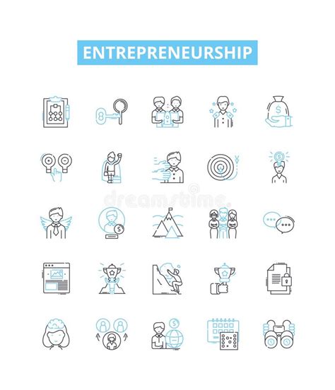 Entrepreneurship Vector Line Icons Set Entrepreneurship Startups Business Innovation Risk