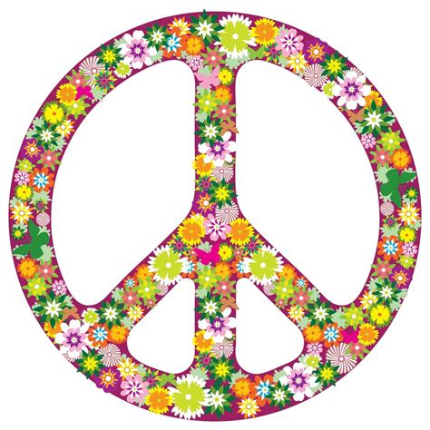 Items Similar To Floral Pattern Peace Sign Symbol Vinyl Wall Art Decal