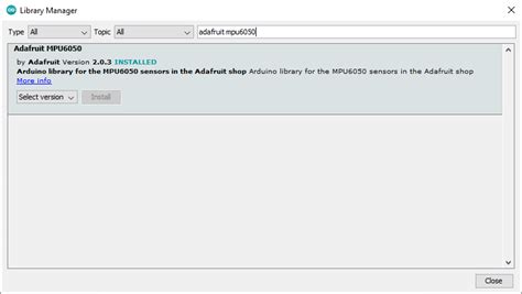Install Adafruit Mpu Library Arduino Ide