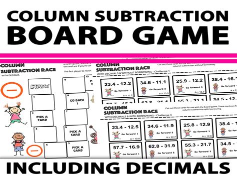 Column Subtraction With Decimals Game Graphic By Saving The Teachers