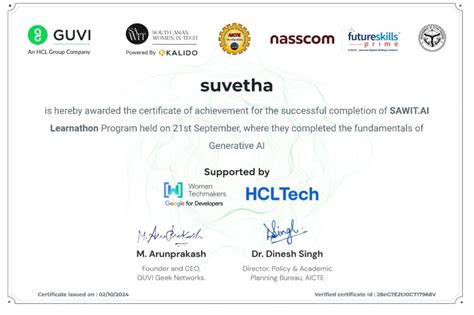 Suvetha K On Linkedin Guvi