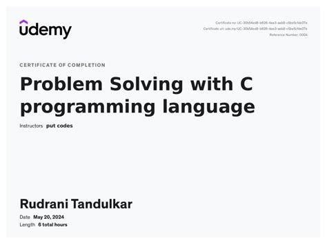 rudrani tandulkar on linkedin cprogramming udemy codingjourney