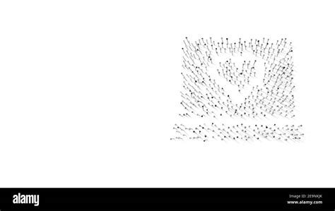 3d Rendering Of Nails In Shape Of Symbol Of Laptop With Heart On Screen With Shadows Isolated On