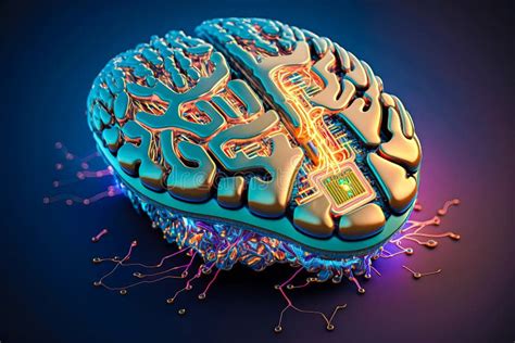 Ai Chipset With Human Brain On Computer Circuit Board Artificial
