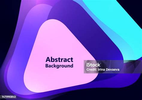 서로 겹치는 둥근 삼각형의 추상 배경 기하학적 트렌디 템플릿입니다 벽지 배너 엽서 책 일러스트 착륙에 대 한 벡터 그림 0명에 대한 스톡 벡터 아트 및 기타 이미지 Istock