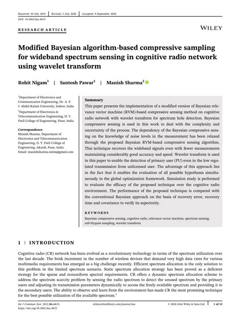 Modified Bayesian Algorithm‐based Compressive Sampling For Wideband