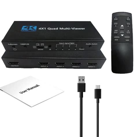 HDMI Multiviewer 4K 4X1 HDMI Quad Viewer 4 In 1 HDMI Multi Viewer Seamless Hdmi Switcher Switch