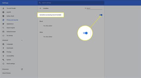 Allow Or Deny Access To Your Physical Location Settings