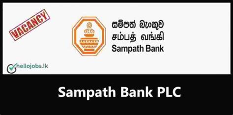 Sampath Bank Job Vacancies In Sri Lanka
