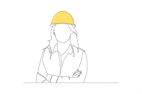 Premium Vector Building Construction Worker In Continuous One Line Drawing Trendy Continuous