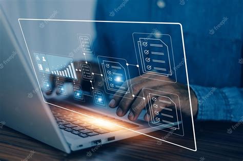 Premium Photo Document Management Concept Businessman Using Computer To Document Management