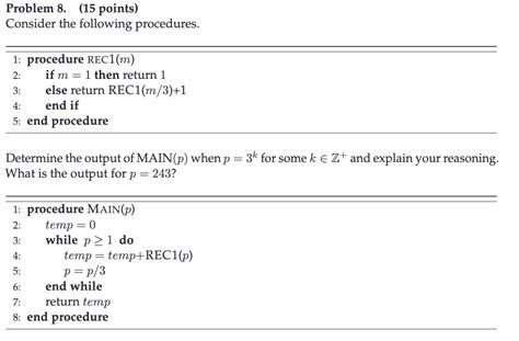 Solved Problem 8 15 Points Consider The Following Chegg