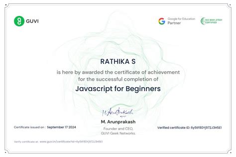 Finished Javascript Course In Guvi Platform Rathika S Posted On The Topic Linkedin