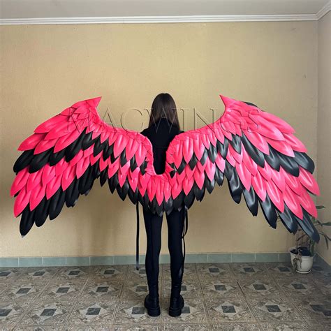 Red Demon Wings Devil Costume Black Fallen Angel Lucifer Wings