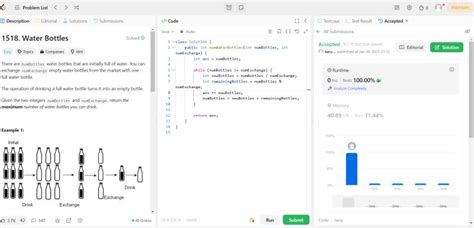 100daysofcode Day5 Waterbottles 100daysofcode Leetcodechallenge Java Karuna Shinde