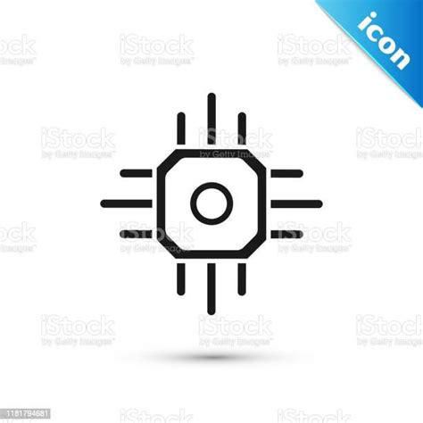 흰색 배경에 격리된 검은색 프로세서 아이콘입니다 Cpu 중앙 처리 장치 마이크로 칩 마이크로 회로 컴퓨터 프로세서 칩 벡터 일러스트레이션 0명에 대한 스톡 벡터 아트 및