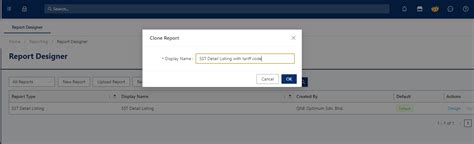 Add Tariff Code In Sst Detail Listing Report Qne Optimum Sdn Bhd