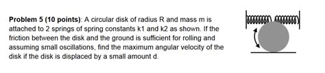 Solved Problem Points A Circular Disk Of Radius R Chegg