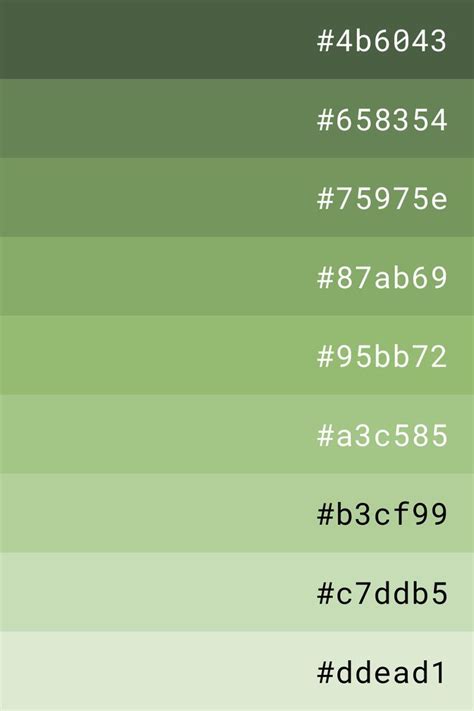 Green Color Palette Hex Color Palette Green Colour Palette Color