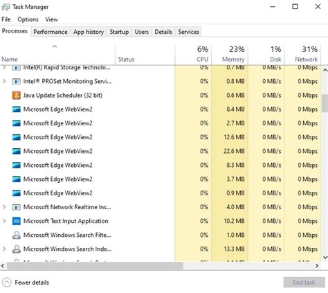 how can i disable microsoft edge webview2 from task manager r windows10