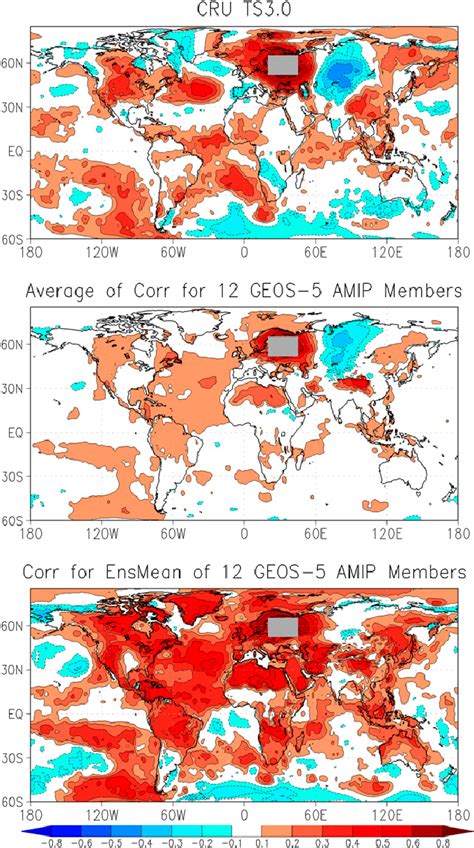 The Correlation Between The Jja Mean Surface Temperature Averaged Over Download Scientific