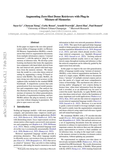 Pdf Augmenting Zero Shot Dense Retrievers With Plug In Mixture Of