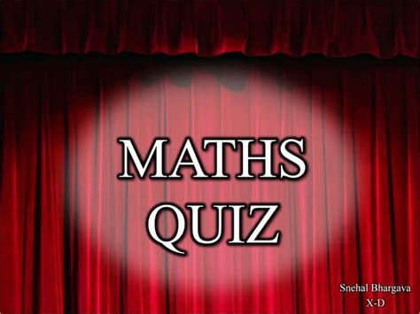 Maths Quiz Ppt
