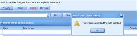Troubleshooting Preview Report Error The System Cannot Find The Path Specified Autocount
